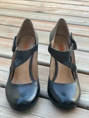 Miz Mooz | Shoes | Miz Mooz Marry Jane Pump 7 Black Leather Selma Cone ...